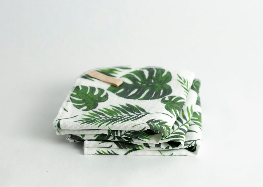 Exfoliating Muslin Face Cloth | Leafy Monstera | Zero Waste Products ...